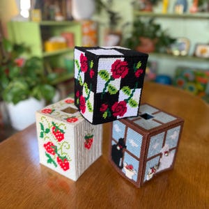 Vintage Needlepoint Tissue Boxes - Etsy