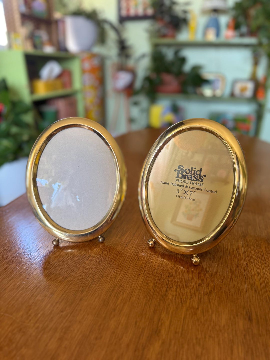 Set of 2 Vintage Brass Oval Frames - Etsy