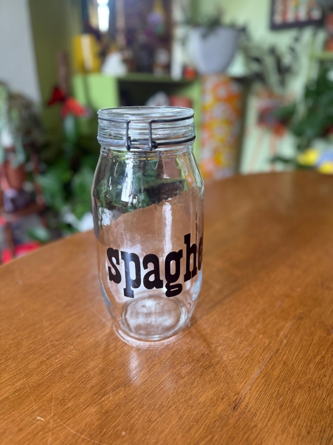 Vintage Spaghetti Glass Canister - Etsy