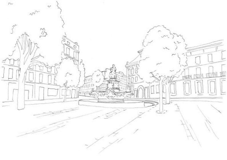 Personalized Drawing of City, House, Countryside, Place That is Dear to ...