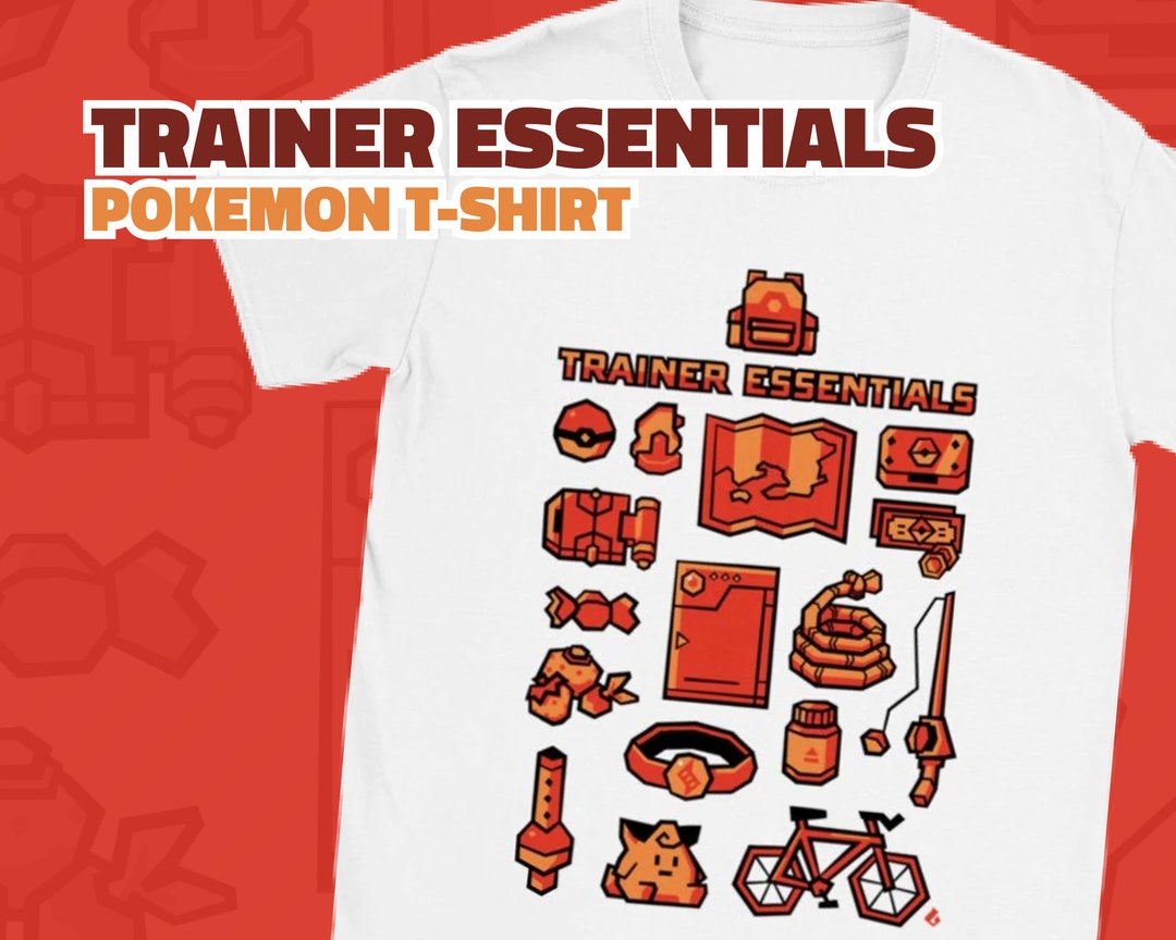 Pokemon Trainer Essentials Item Bag Pack Classic Unisex Crewneck T ...