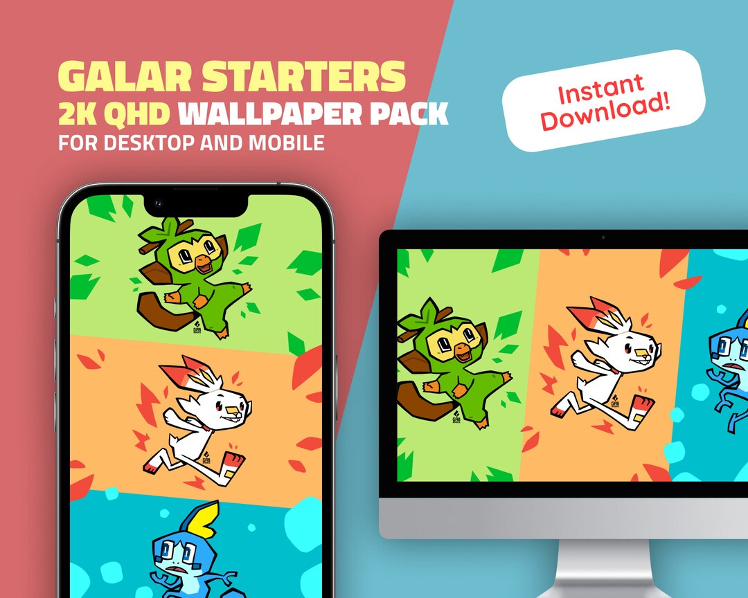 Pokemon Sword Shield Galar Region Starters 2K QHD Wallpaper Pack for ...