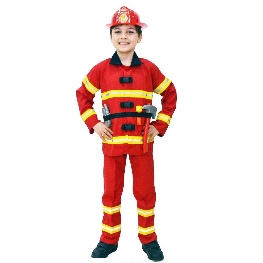Firefighter Boy Costume for Kids, Fireman Outfit, Firefighter Kids ...