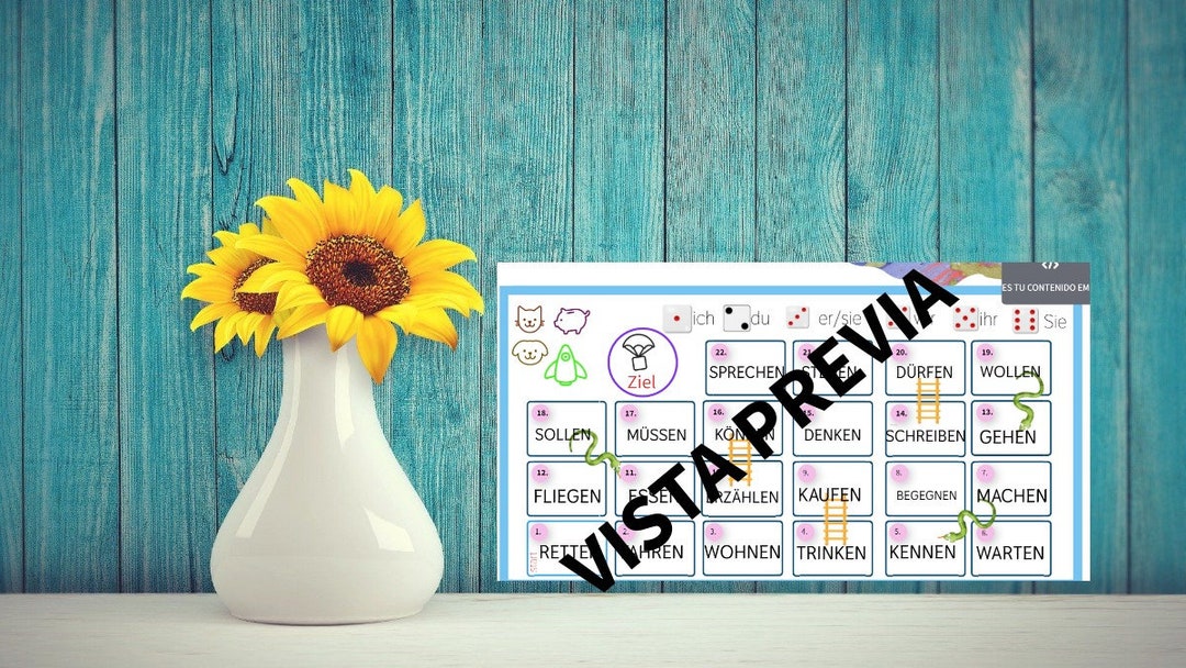 Board of Snakes and Ladders to Practice Regular and Irregular German ...