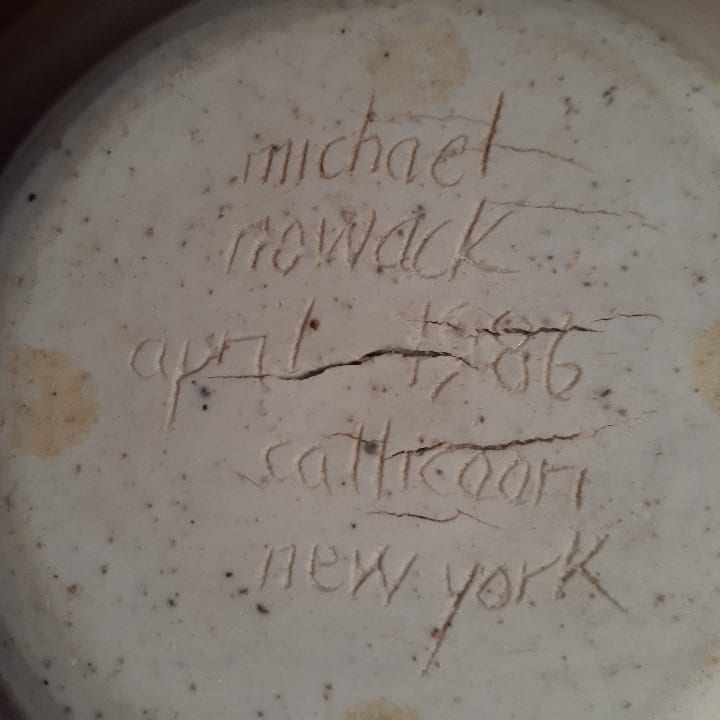 Michael Nowack Bowl, Vintage Art Pottery, Signed Nowack Bowl, Drip ...