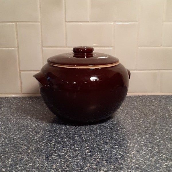 Stoneware Bean Pot - Etsy