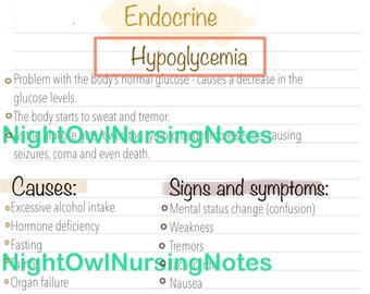 Endocrine Nursing Notes - Etsy