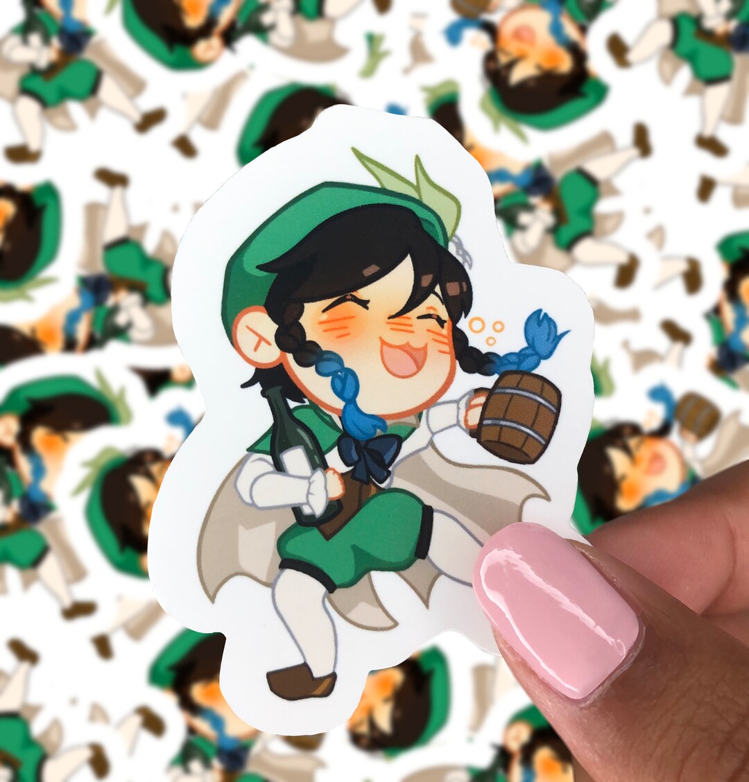 Venti Sticker Kawaii Mini Chibi Genshin Impact Weatherproof Waterproof ...