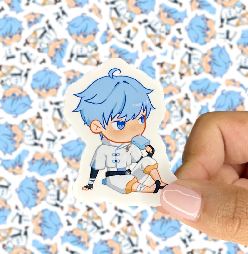 Chongyun Sticker Kawaii Mini Chibi Genshin Impact Waterproof ...