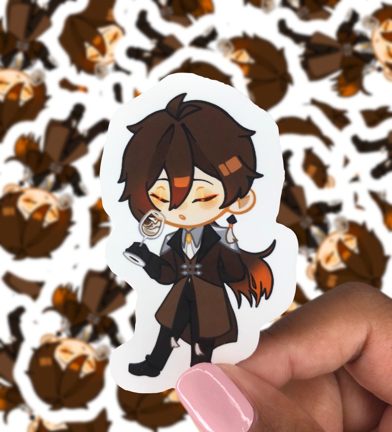 Zhongli Sticker Kawaii Mini Chibi Genshin Impact Waterproof - Etsy