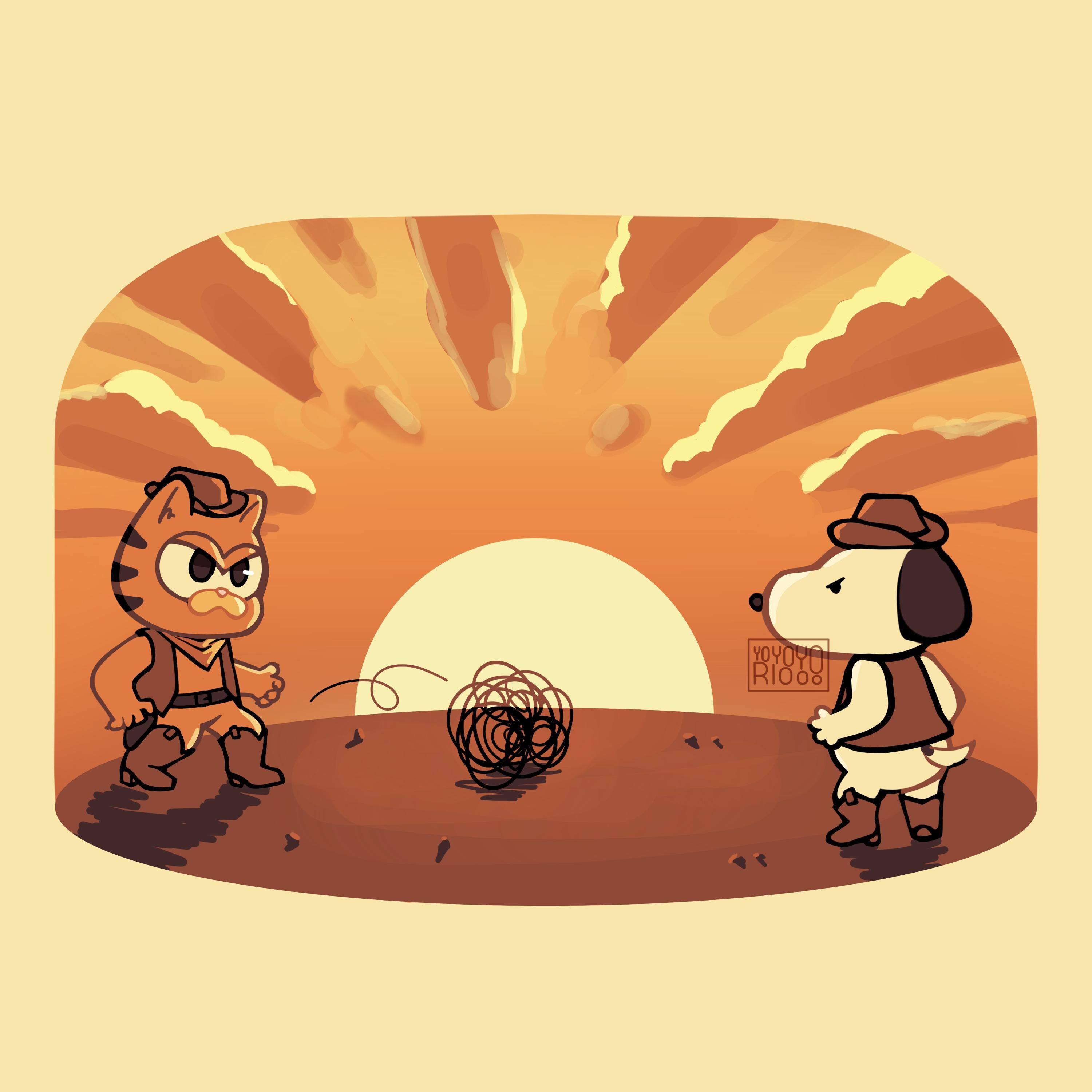 Snoopy and Garfield Cowboy Matte Waterproof Vinyl Sticker - Etsy