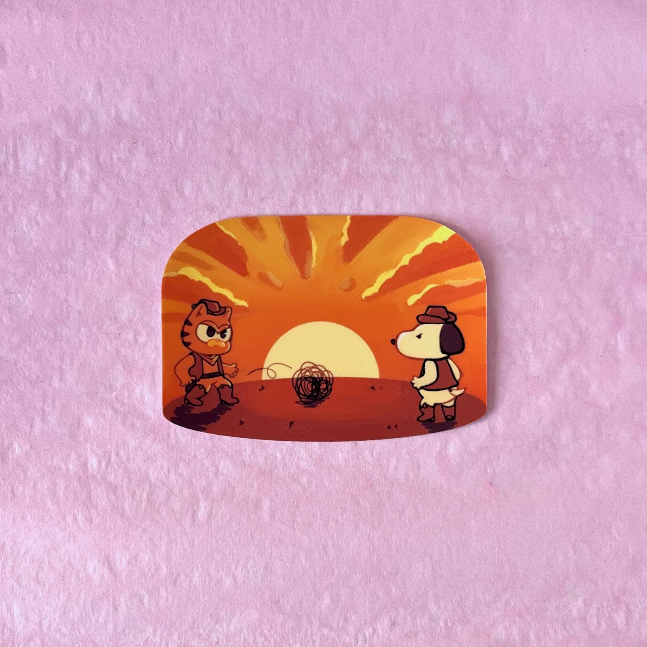 Snoopy and Garfield Cowboy Matte Waterproof Vinyl Sticker - Etsy
