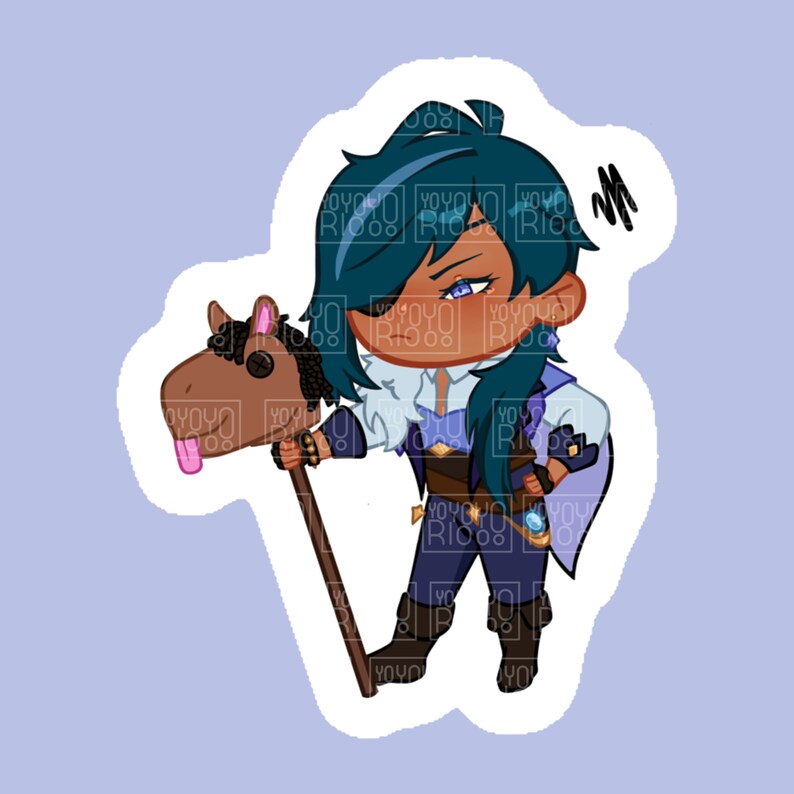 Kaeya Sticker Kawaii Mini Chibi Genshin Impact Waterproof - Etsy