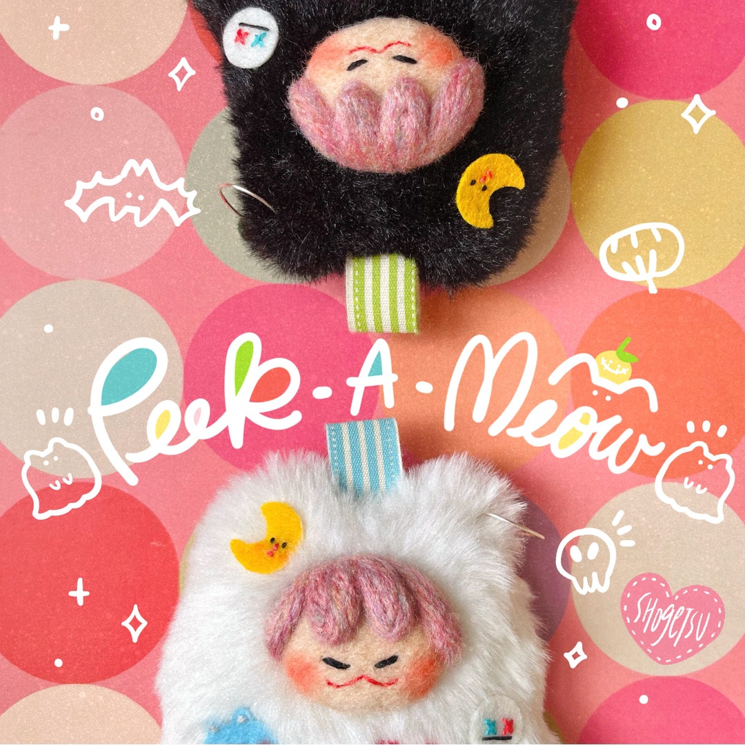 Peek-a-meow Handmade Plushie Keychain Halloween - Etsy
