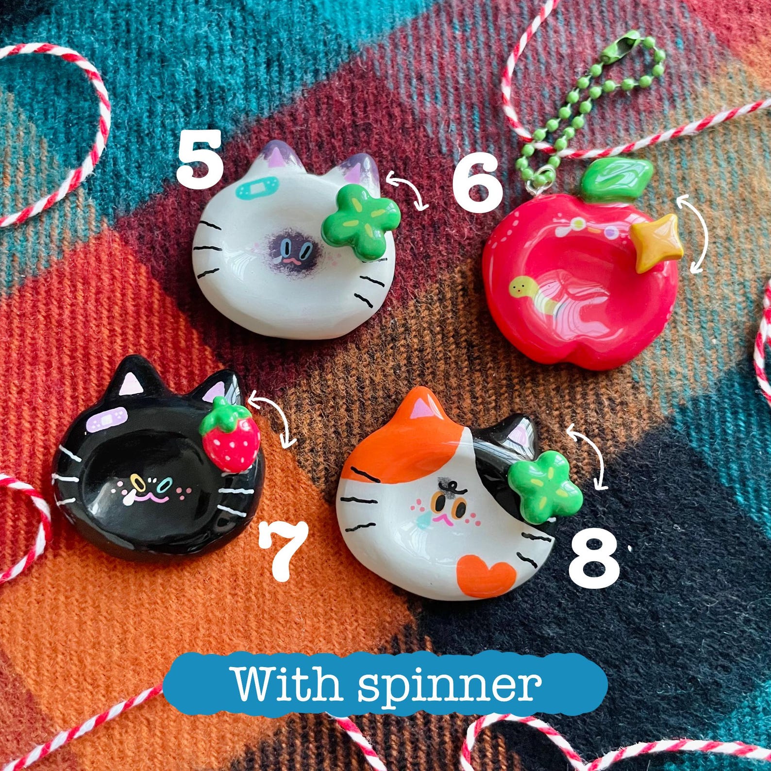 Worry Stone | Handmade Clay | Spinner | Keychain | Stress Relief - Etsy