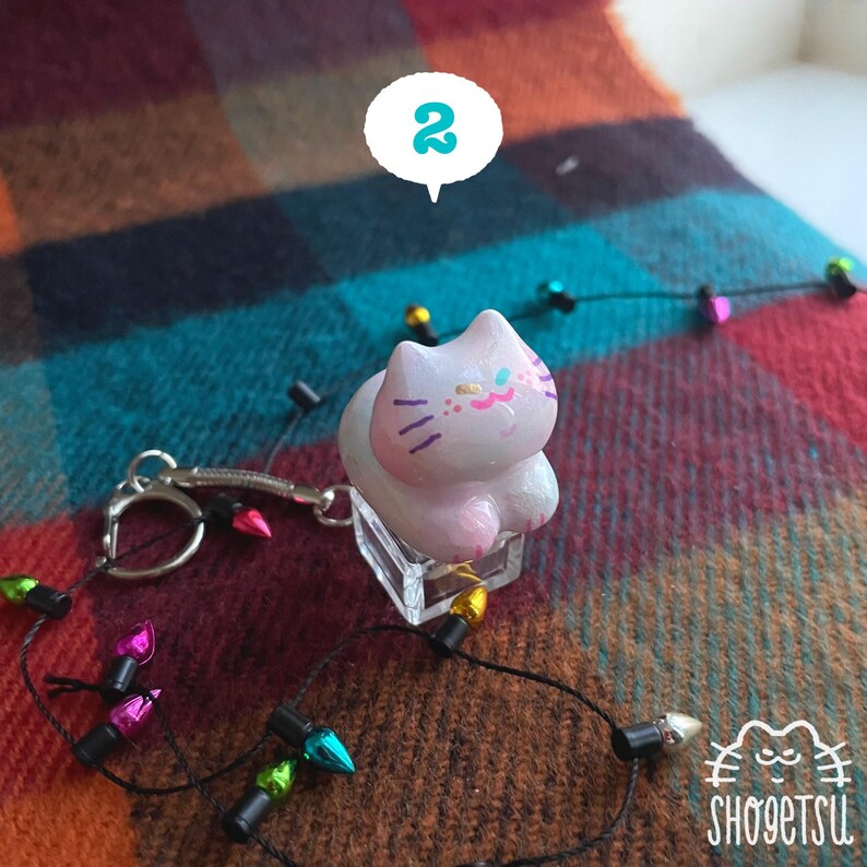 Meow Handmade Fidget Keycap Clicker Clay Keychain | Stress Relief | Cat ...