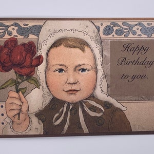 Vintage Style Dutch Birthday Card: 'dutch Rose'. - Etsy