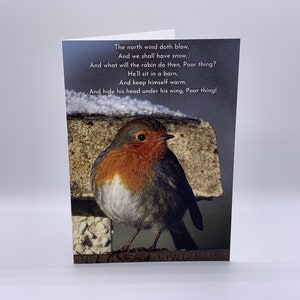 Robin Poem Card. the North Wind Poem Card. Winter Robin Photographic ...