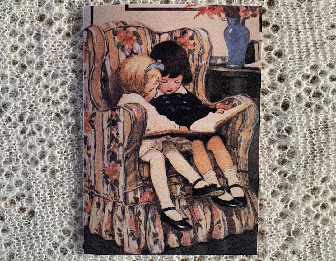 Jessie Willcox Smith Art Card | Vintage Girls Reading Illustration - Etsy