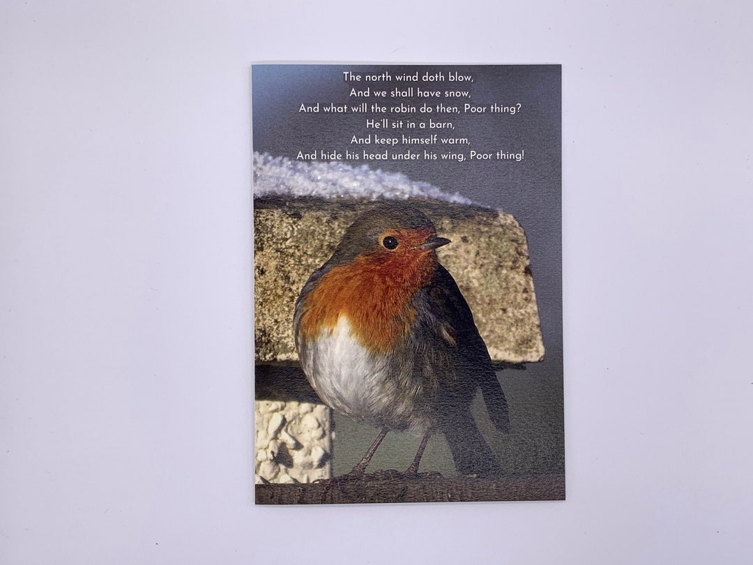 Robin Poem Card. the North Wind Poem Card. Winter Robin Photographic ...