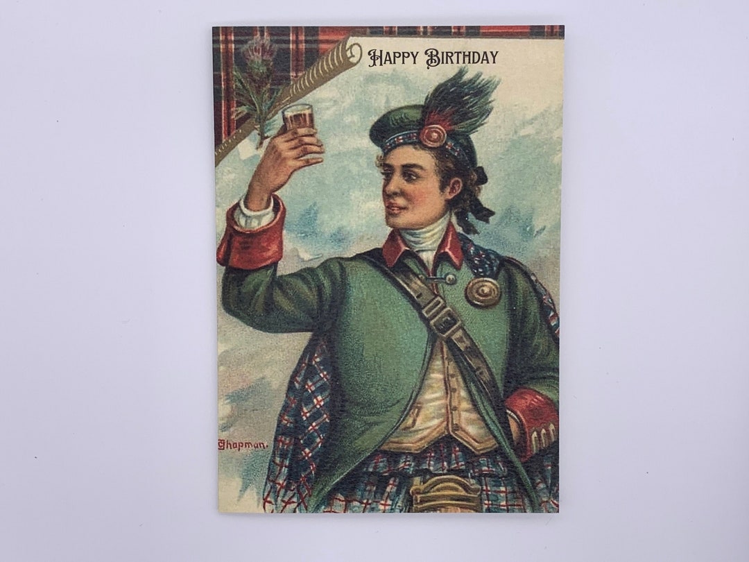 Scottish Birthday Toast Card. Birthday Toast Card. Vintage Style ...