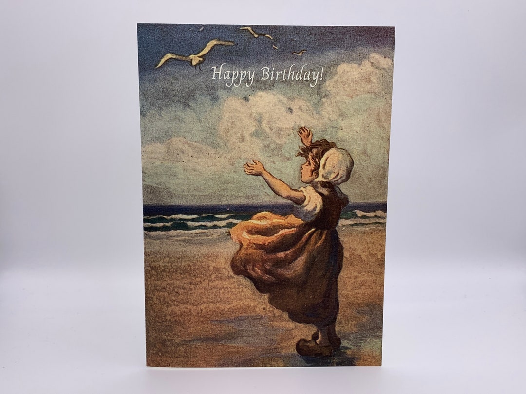 Dutch Birthday Card 'the Wild Waves'. Vintage Style Birthday Card ...