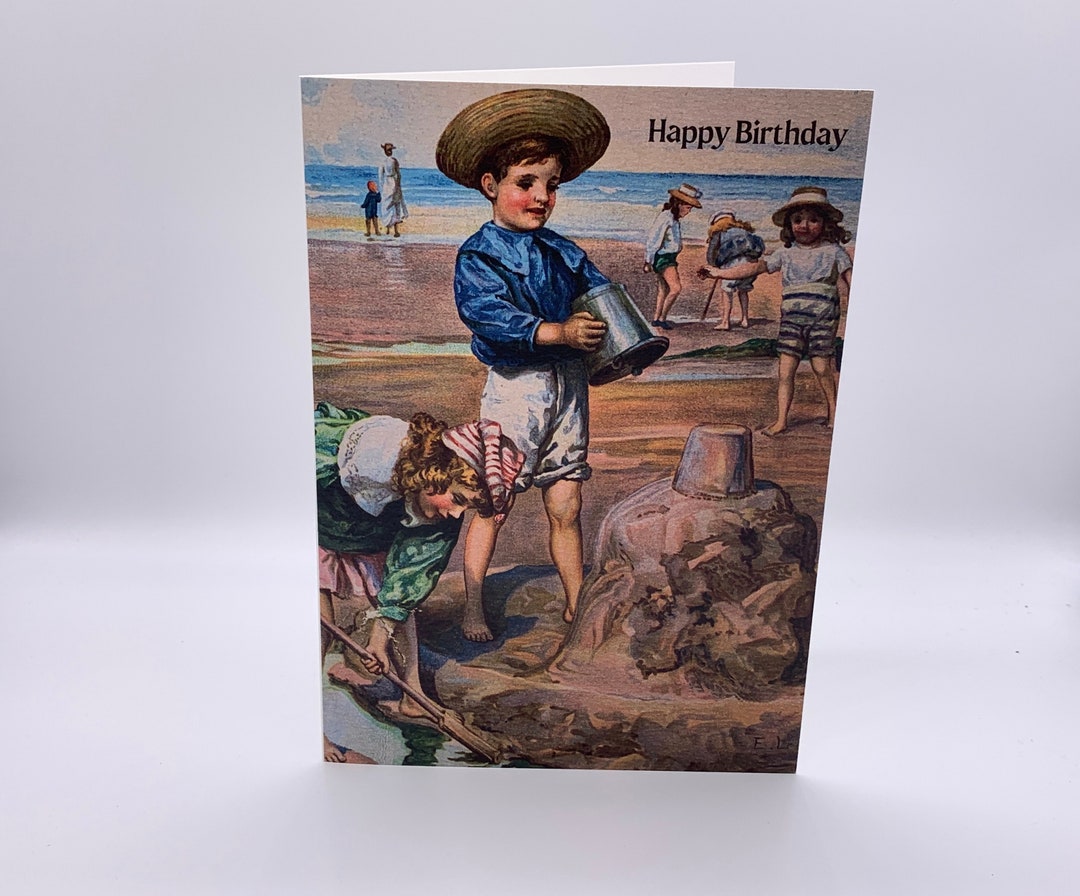 Old Fashioned Birthday Card. Vintage Style Childhood Birthday - Etsy