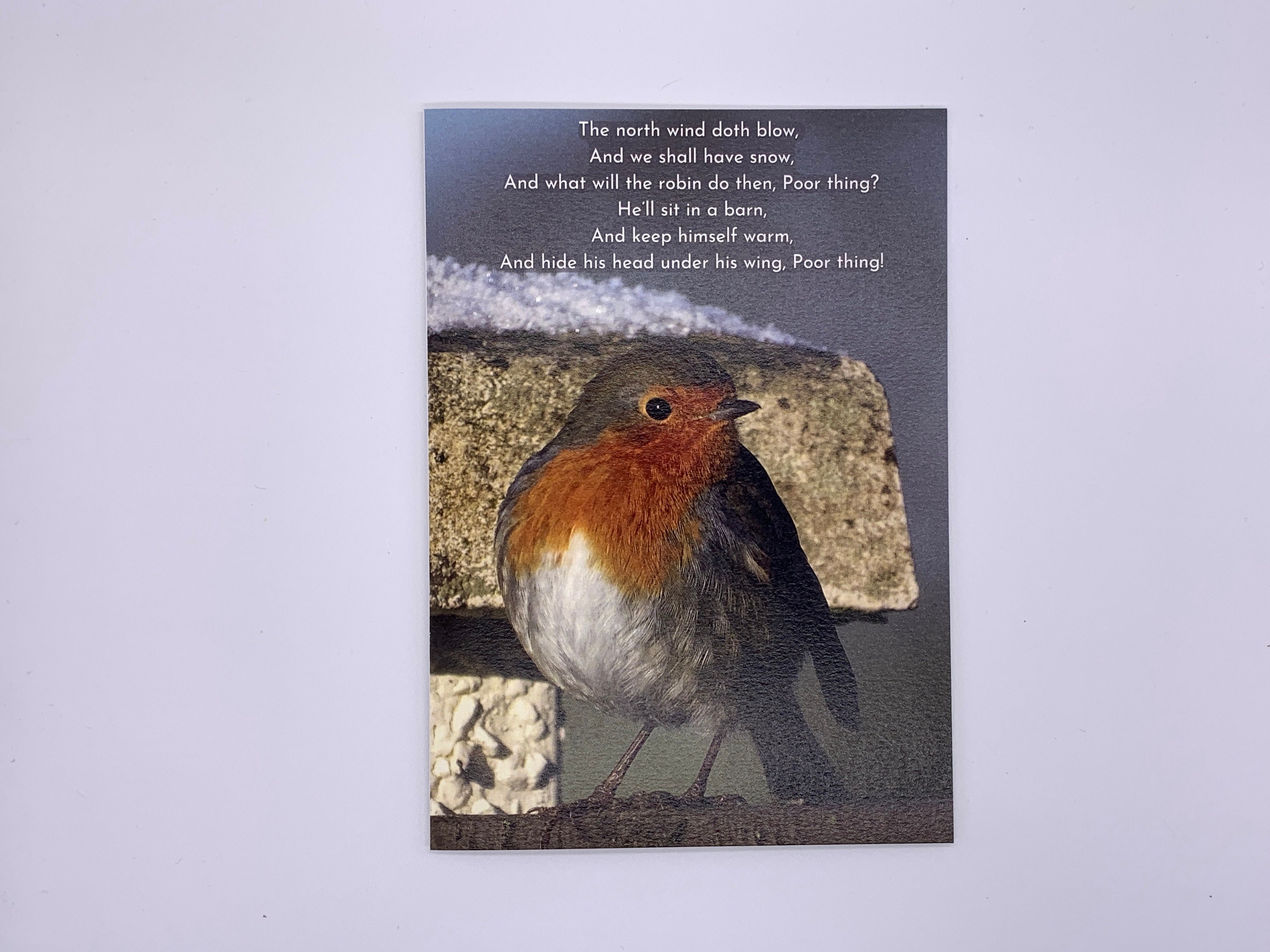 Robin Poem Card. the North Wind Poem Card. Winter Robin - Etsy