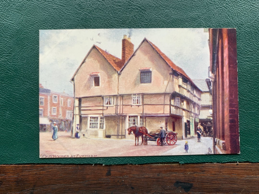 Old Houses at Evesham. Raphael Tuck Oilette Quaint Corners Antique ...