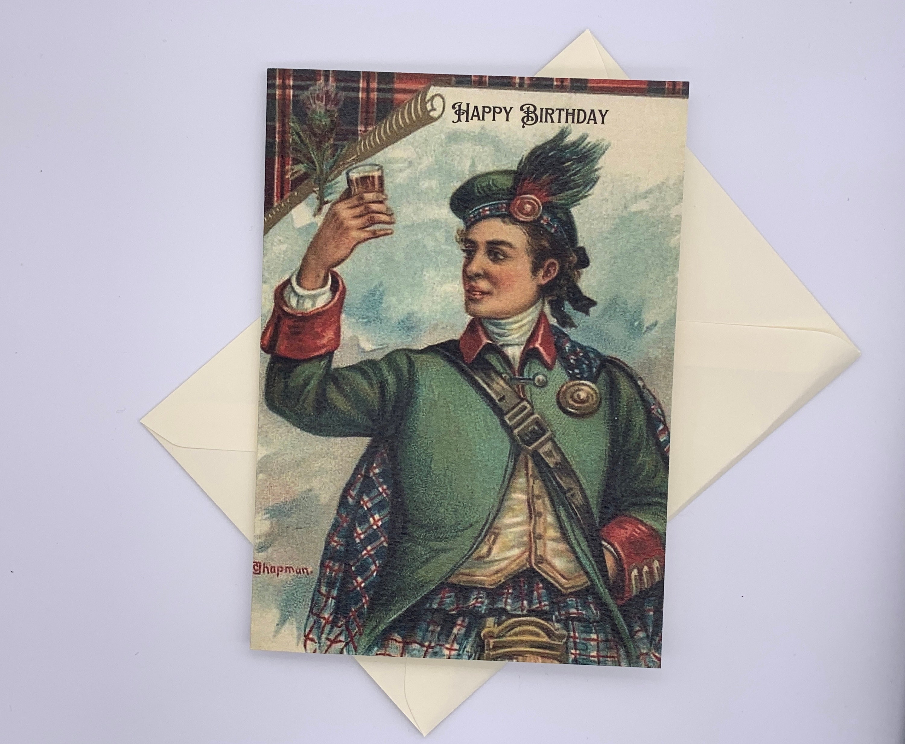 Scottish Birthday Toast Card. Birthday Toast Card. Vintage Style ...