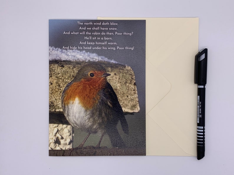 Robin Poem Card. the North Wind Poem Card. Winter Robin Photographic ...