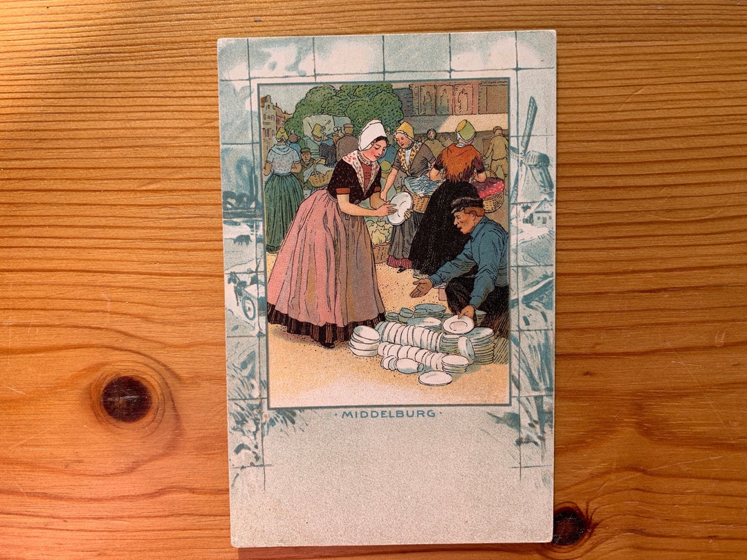 Antique Dutch Postcard Middleburg the Netherlands Antique Postcard Lady ...
