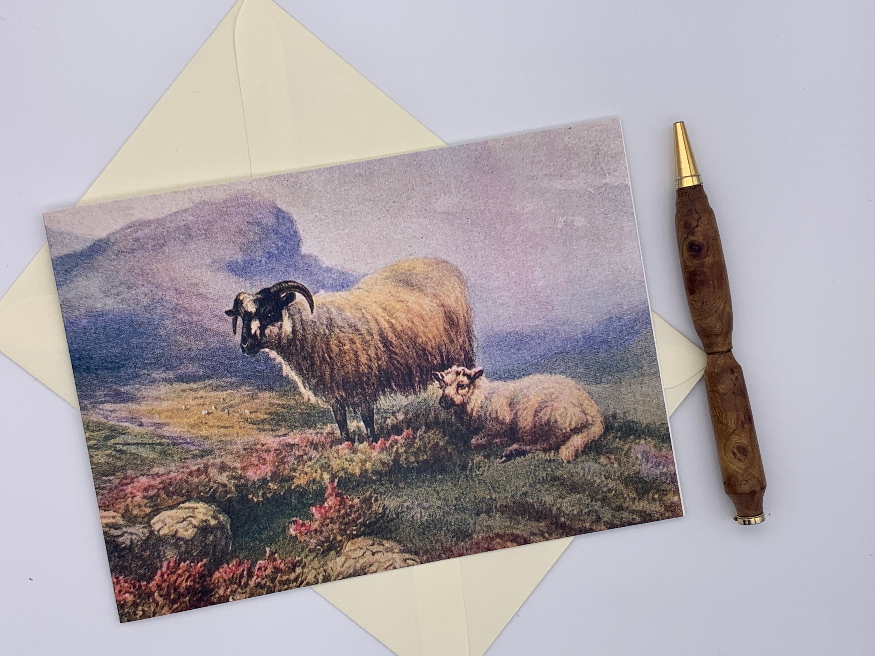 Sheep and Lamb Card. Old Fashioned Card. Blackface Sheep in - Etsy