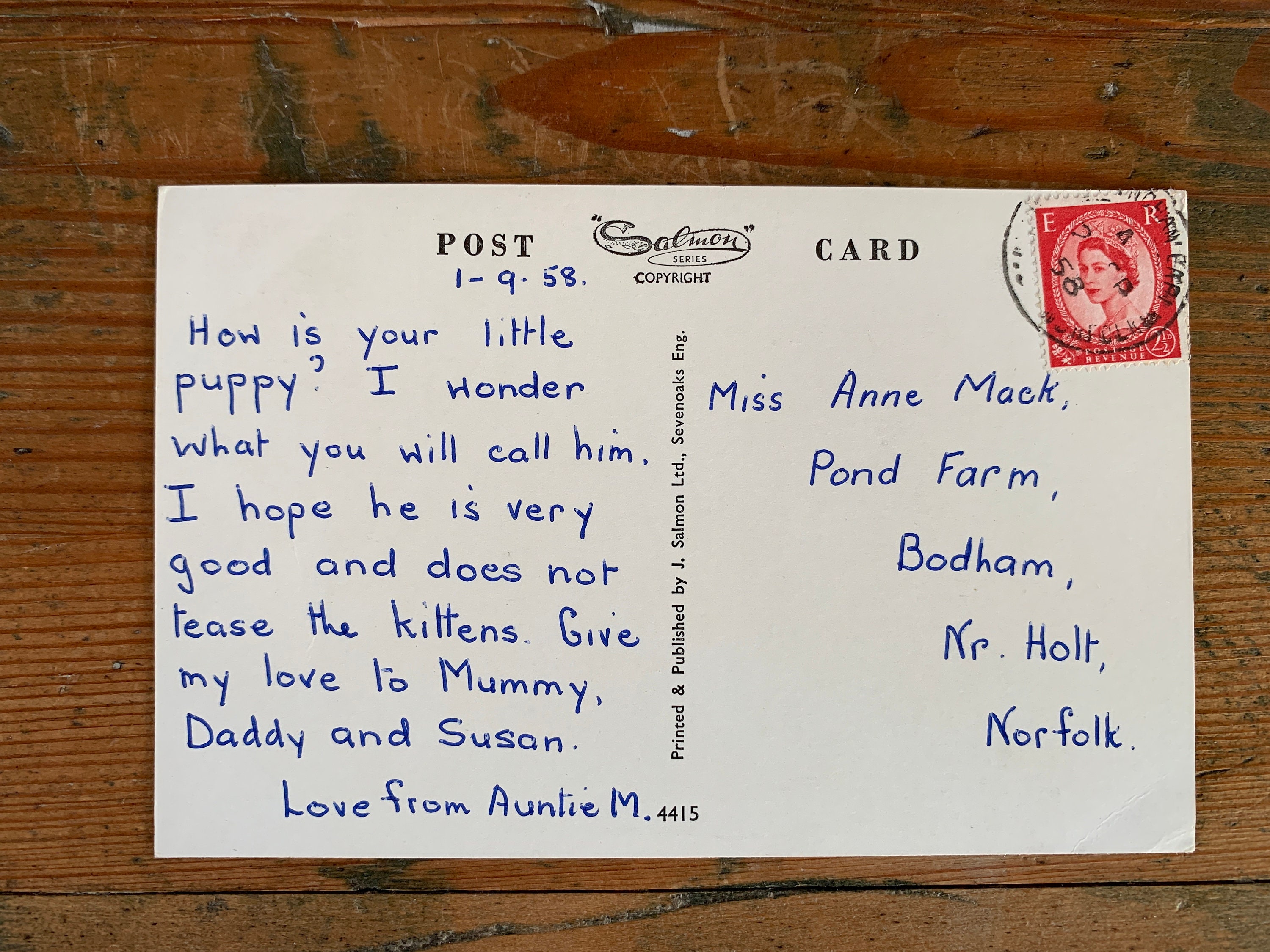 Mabel Gear Vintage Postcard: 'anticipation'. Black and - Etsy