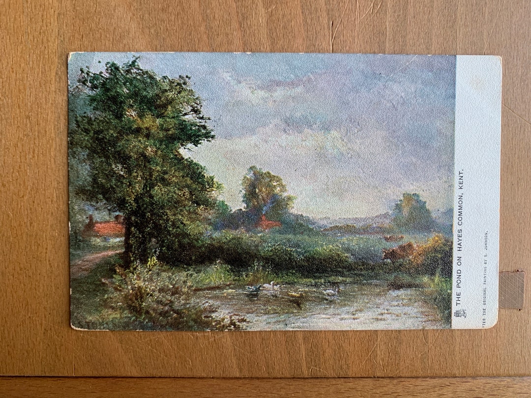 The Pond on Hayes Common Antique Postcard. S Johnson Artist. Raphael ...