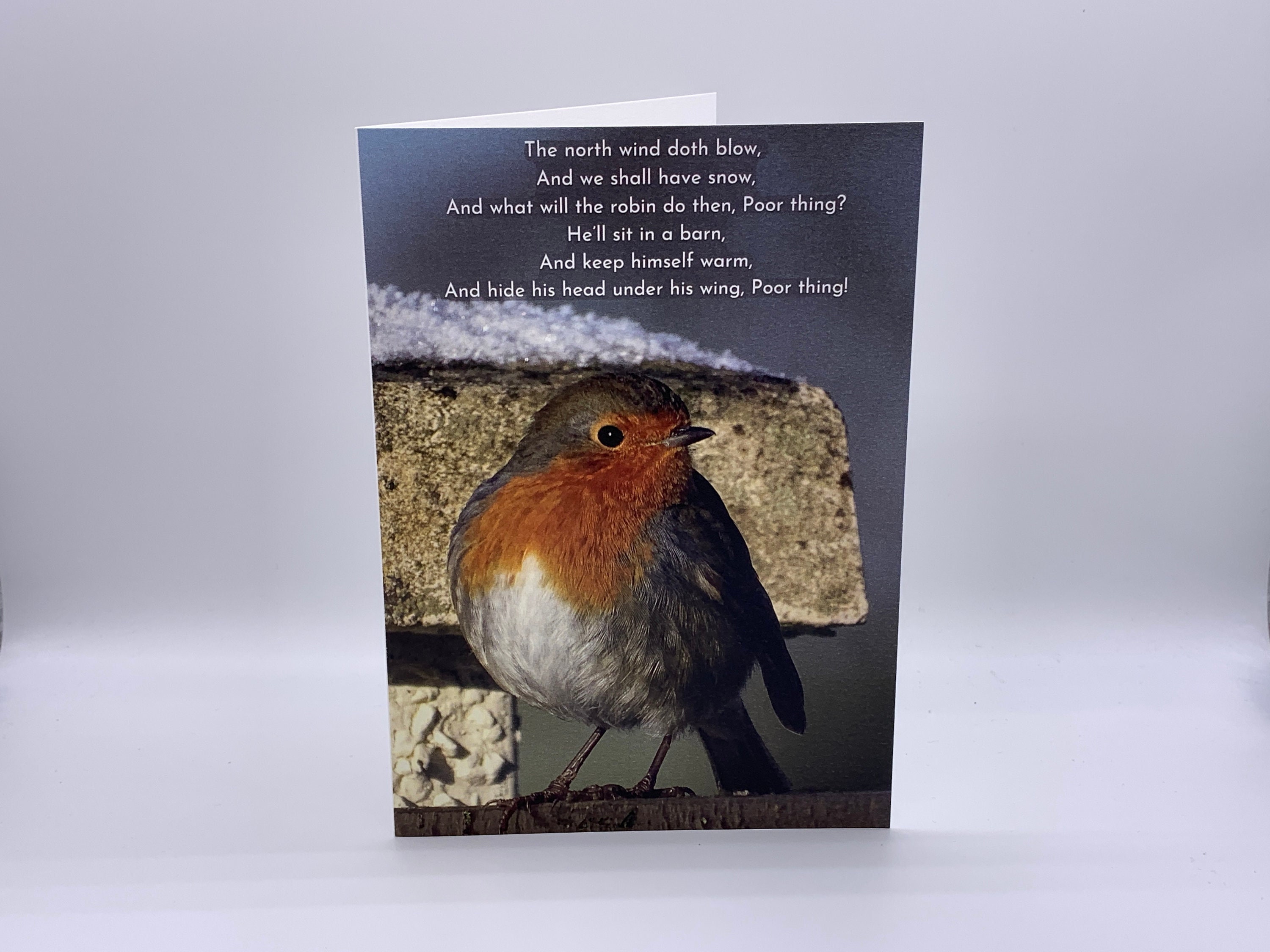 Robin Poem Card. the North Wind Poem Card. Winter Robin Photographic ...