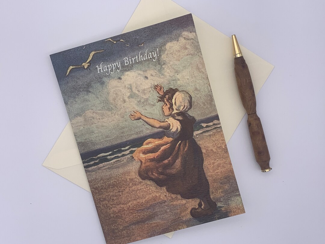 Dutch Birthday Card 'the Wild Waves'. Vintage Style Birthday Card ...