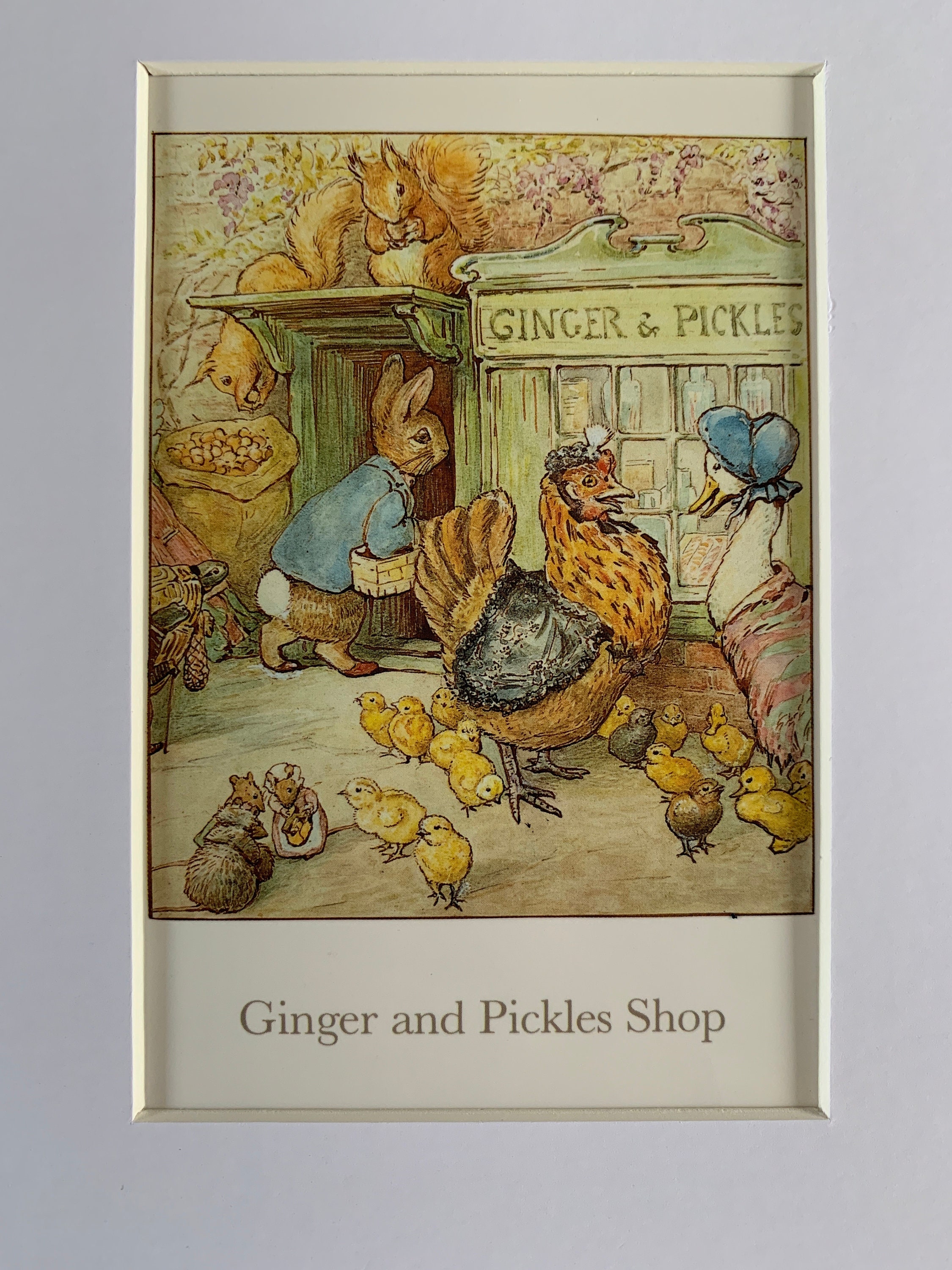 Vintage Peter Rabbit Mounted 1980s Postcard. Ginger and Pickles Shop ...