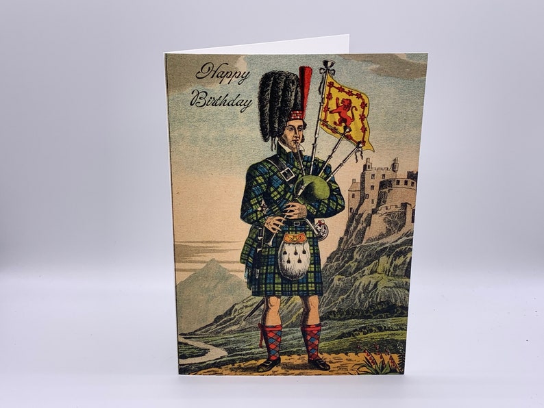Vintage Scottish Bagpiper Birthday Card: Highland Regalia - Etsy