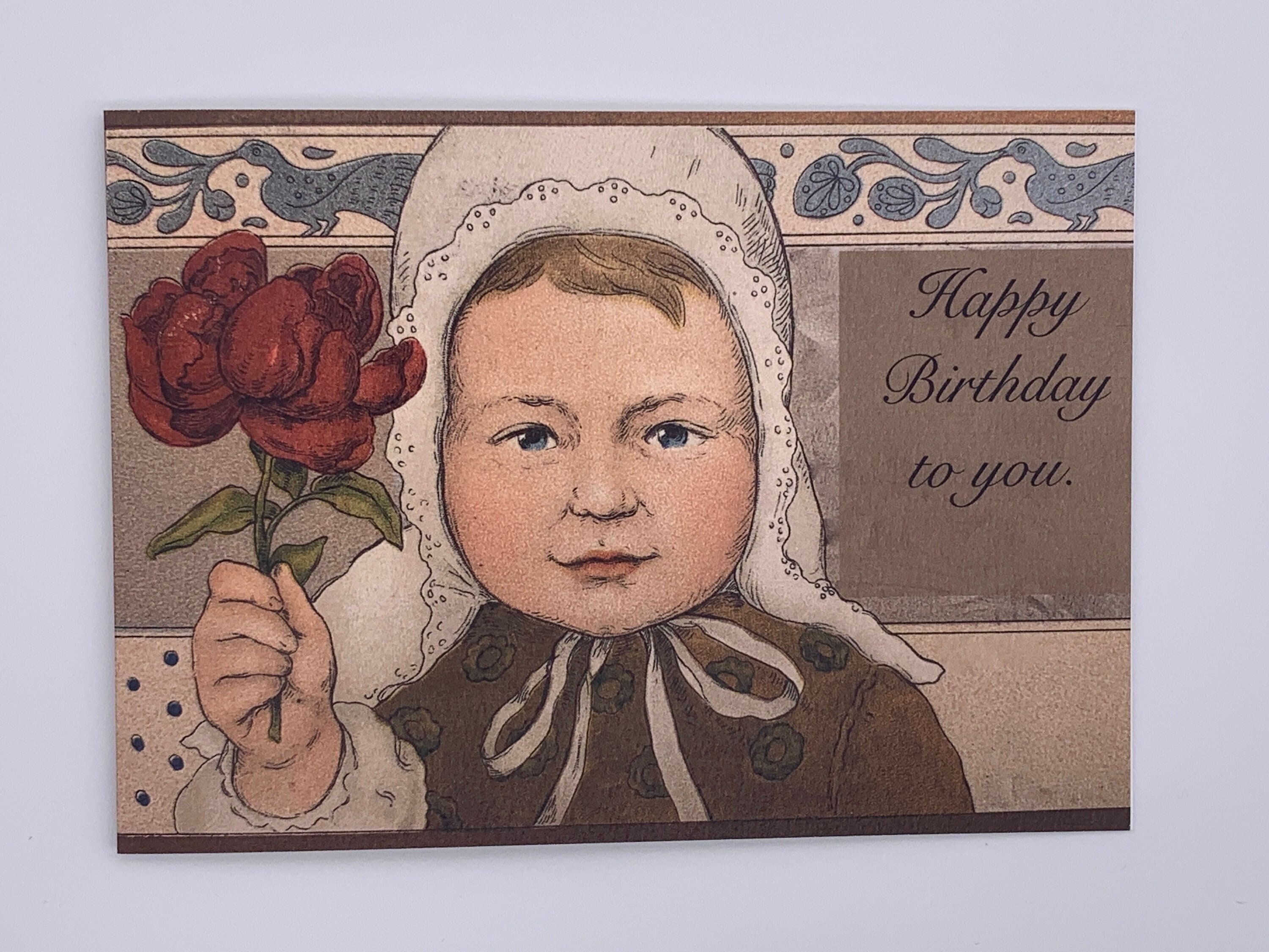 Vintage Style Dutch Birthday Card: 'dutch Rose'. - Etsy