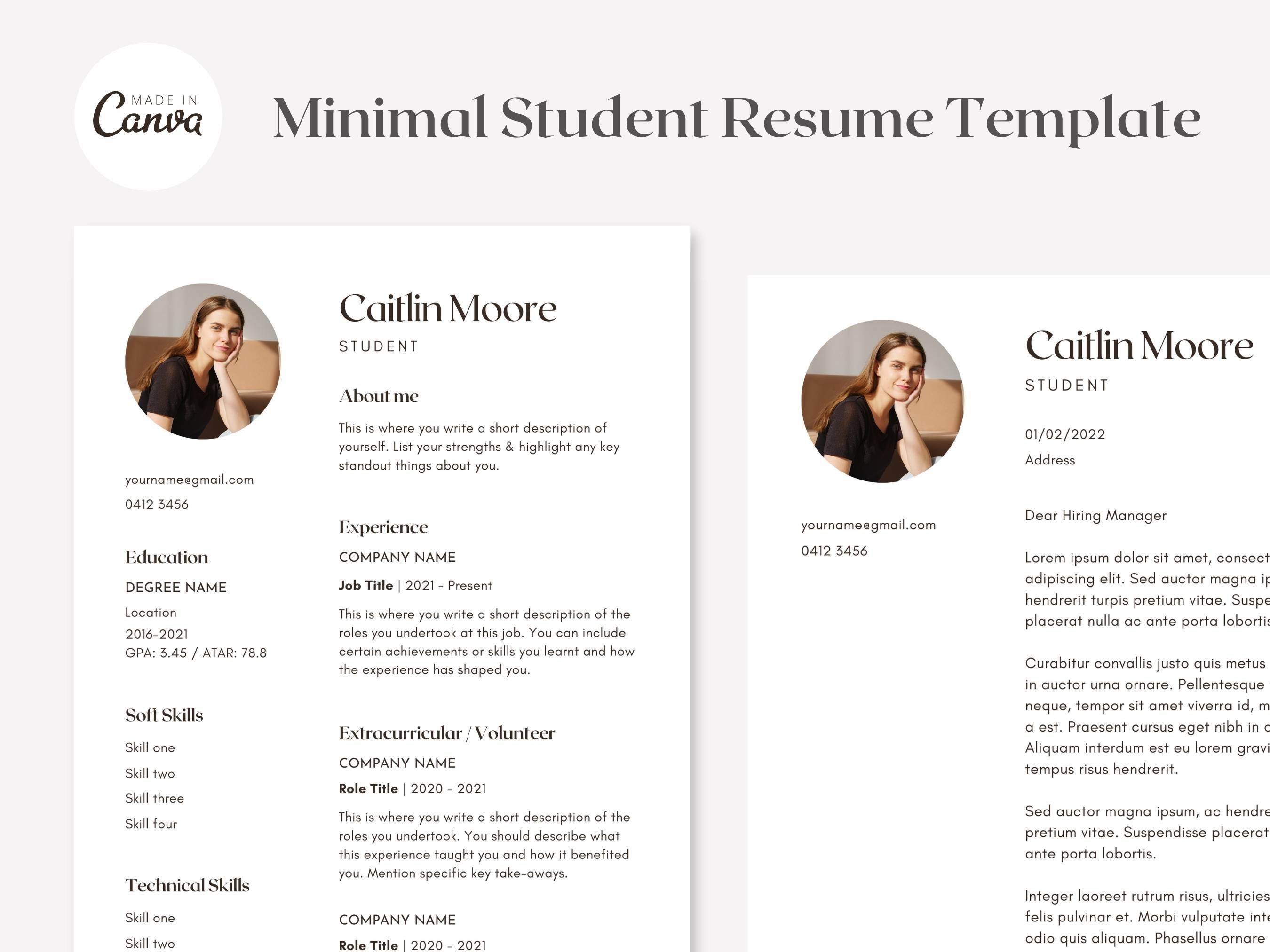High School Student Resume Template For College