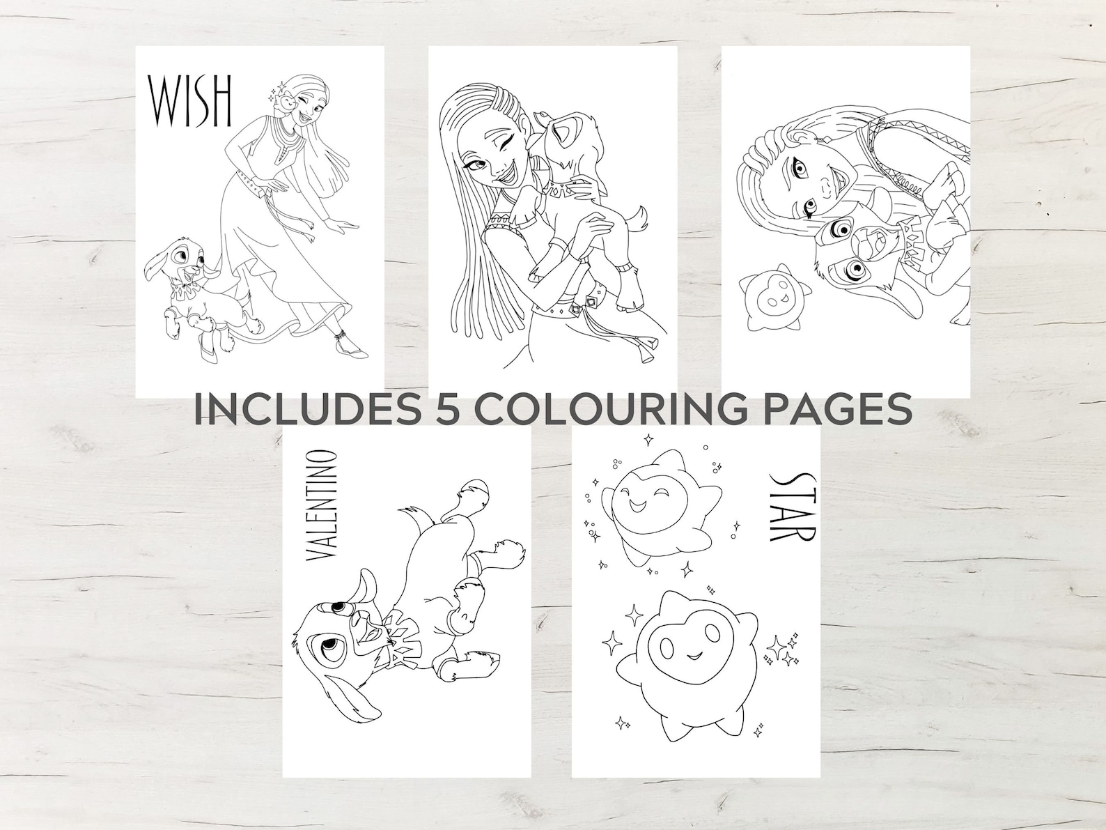 WISH Colouring Pages Instant Digital Download Kids Activities Print at ...