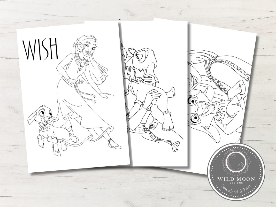 WISH Colouring Pages Instant Digital Download Kids Activities Print at ...