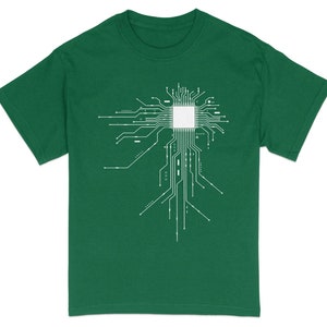 Tech-inspired Circuit Board Design T-shirt, Unisex Black Graphic Tee ...