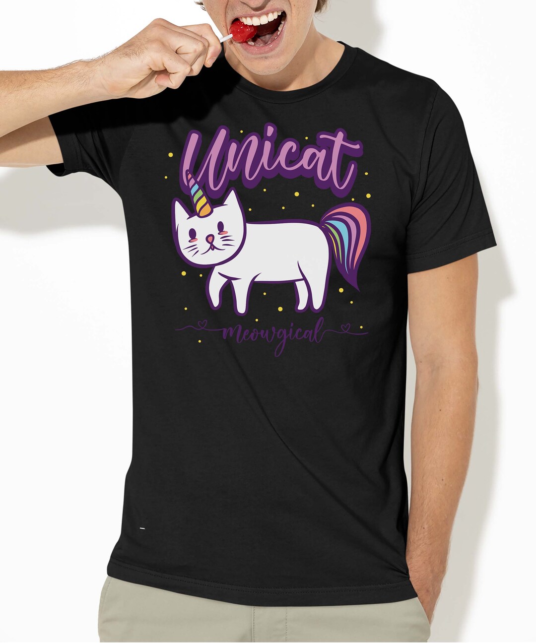 Cat Lovers Design Unicat Unicorn and Cat Mashup Cat Cute Funny T Shirt ...
