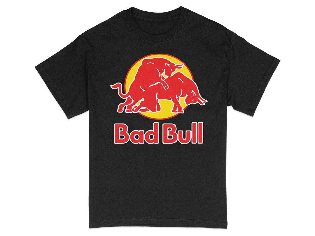 Bad Bull T-shirt, Red and Yellow Graphic Tee, Novelty Animal Design ...