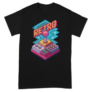 Retro Gaming Pixel Art T-shirt, Arcade Joystick Tee, 8 Bit Gamer Shirt ...