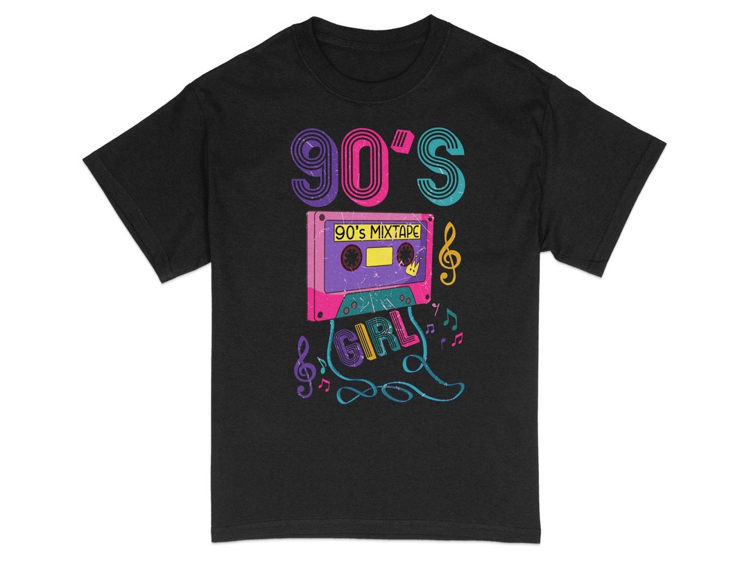90s Mixtape Retro T-shirt, Vintage Cassette Tee, 90's Girl Music Shirt ...