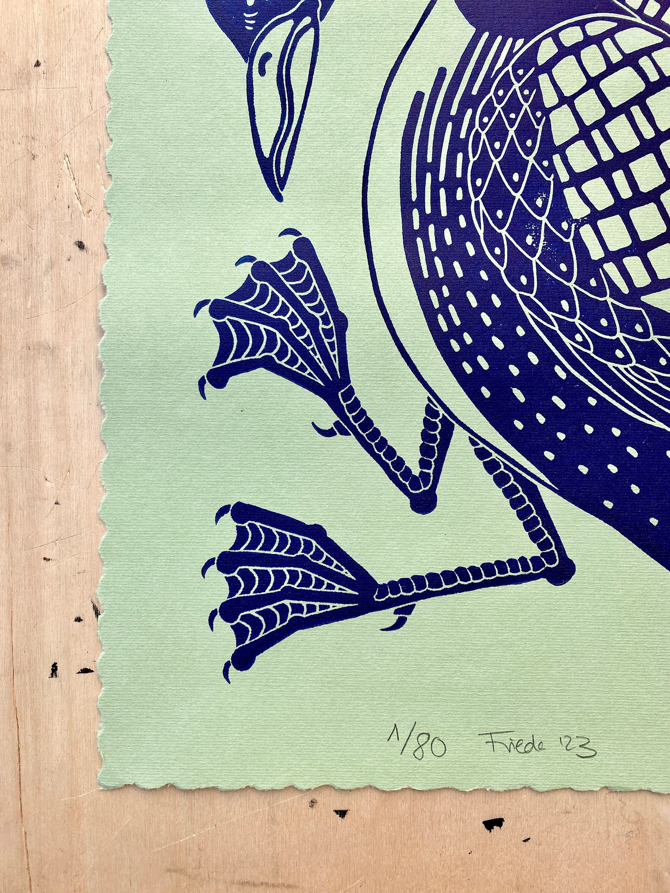 Loon | Handmade Linocut | Limited Edition | Original Linoprint | A3 ...