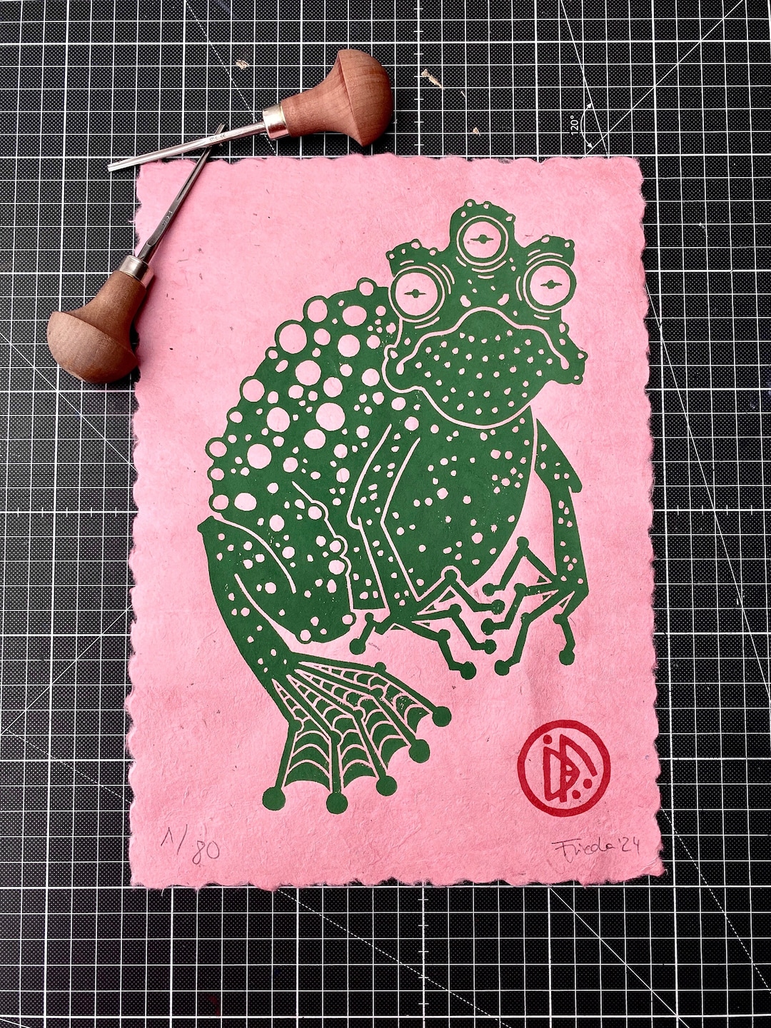 Toad | Handmade Linocut | Original Linoprint | Limited Edition | A4 ...